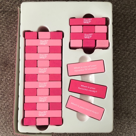 Hasbro | Toys | Rare 207 Jenga Pink Girl Edition Toysrus | Poshmark